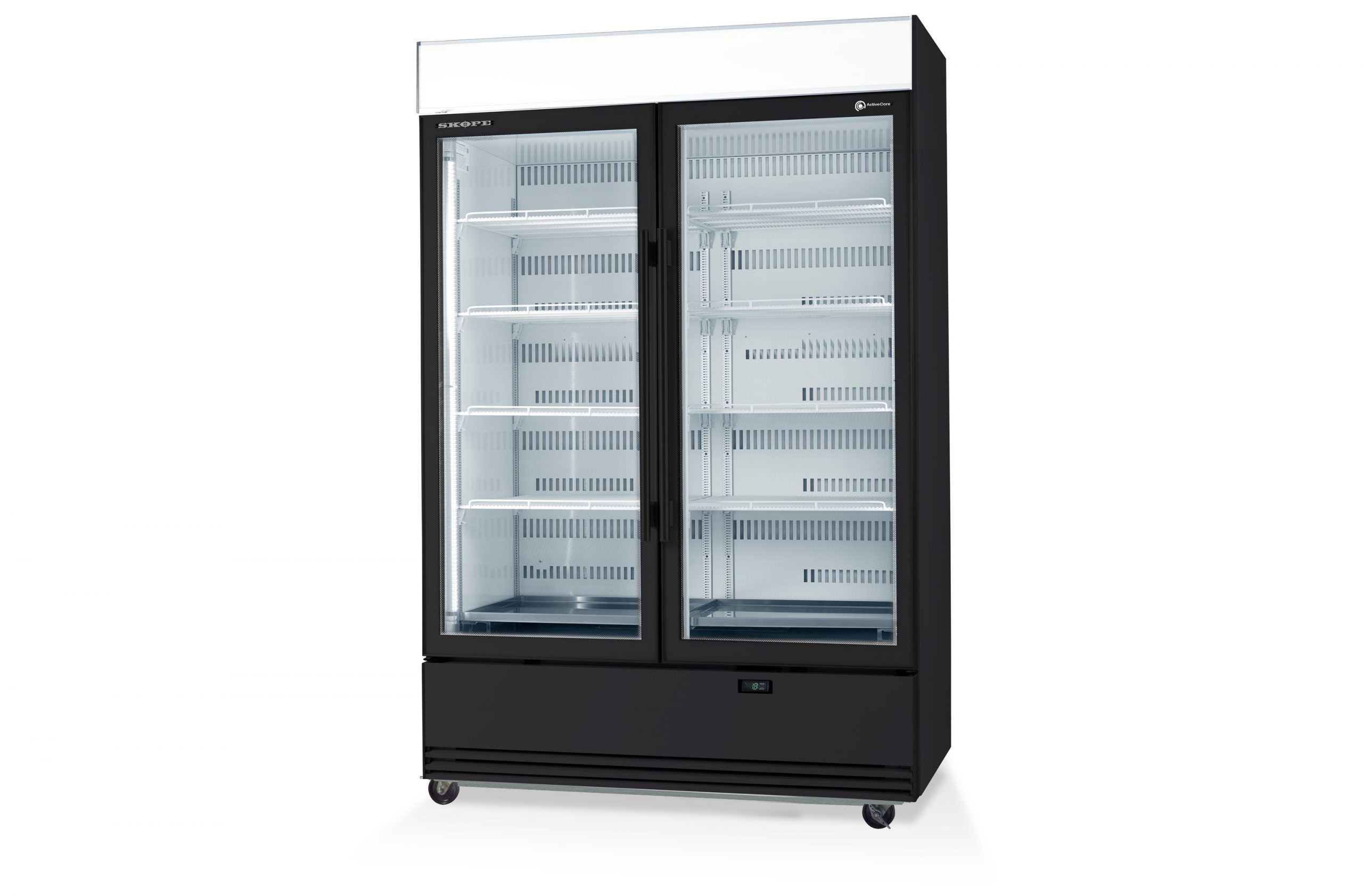 Skope SKB1200N-AC 2 Glass Door Display or Storage Fridge, Lit Sign ...