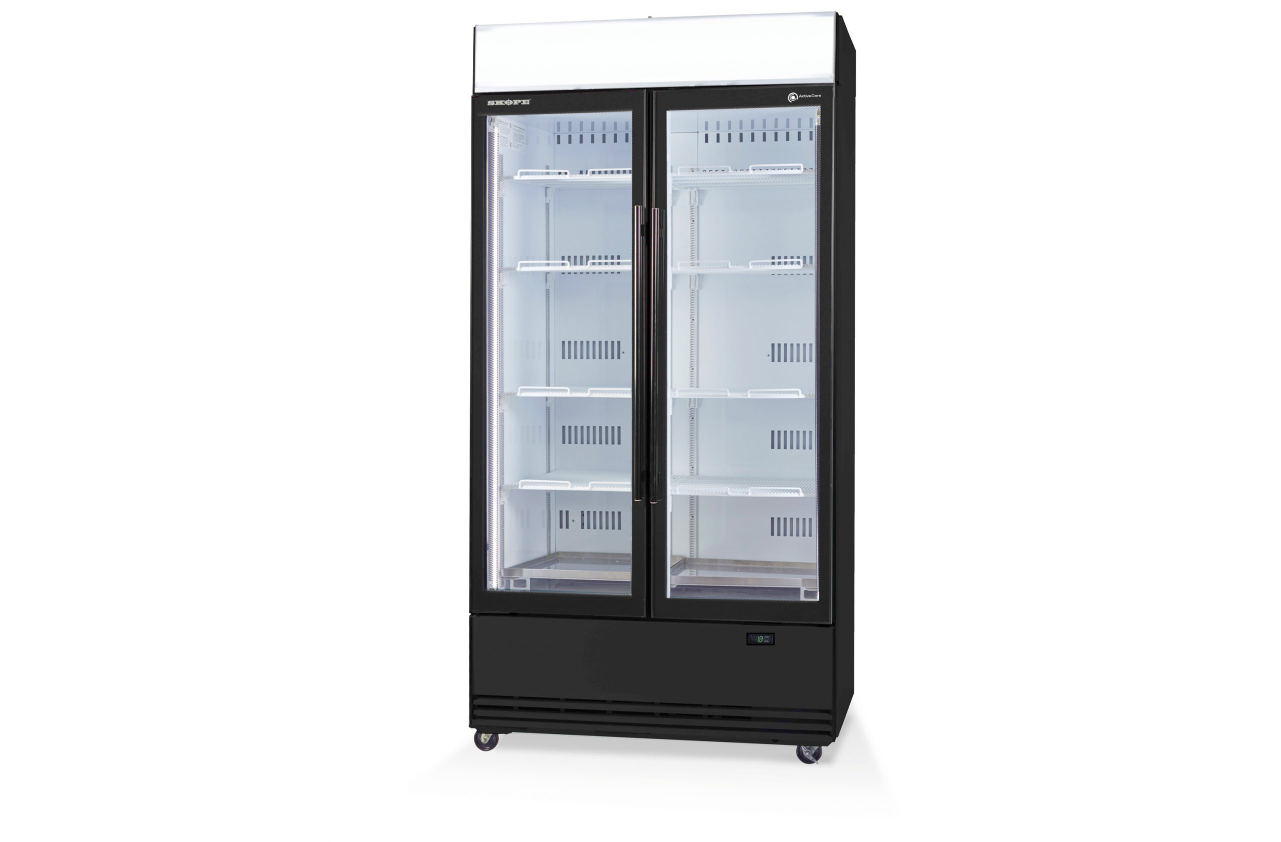 Skope SKB900N-AC 2 Glass Door Display or Storage Fridge, Lit Sign ...